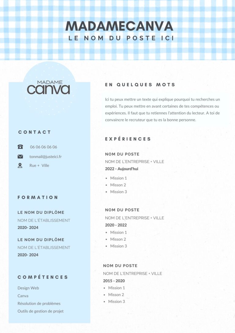 Modèle de CV sur Canva : 10 templates GRATUITS